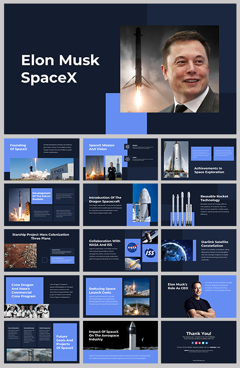 Elon Musk SpaceX PowerPoint and Google Slides Templates