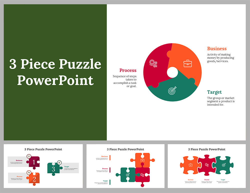 3 Piece Puzzle PowerPoint And Google Slides Templates