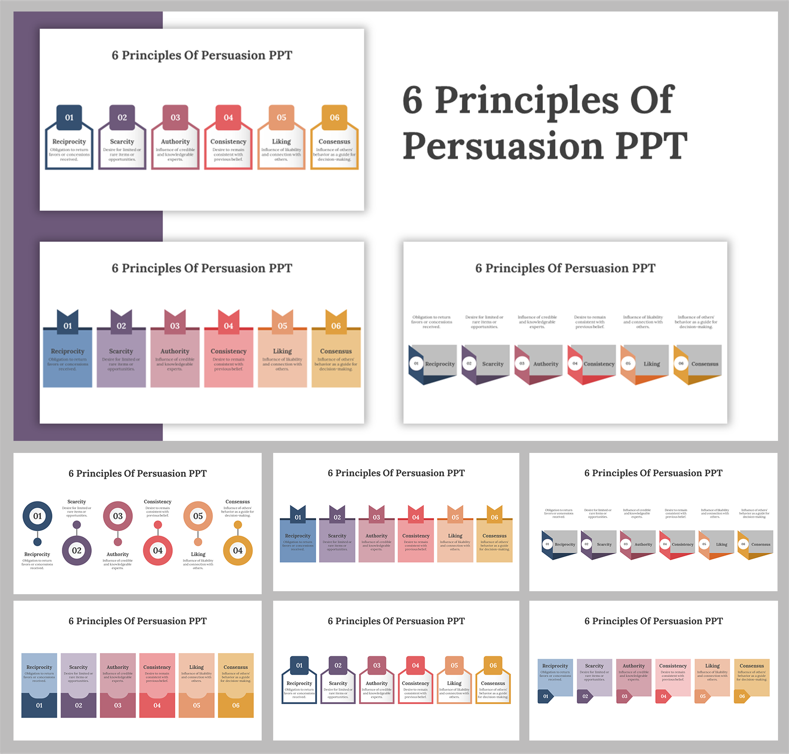 6 Principles Of Persuasion PPT and Google Slides Templates