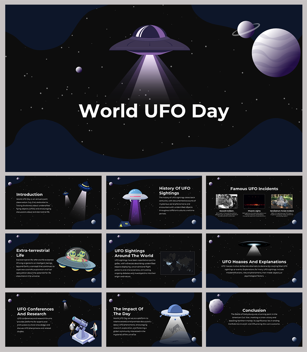 World UFO Day PowerPoint and Google Slides Templates