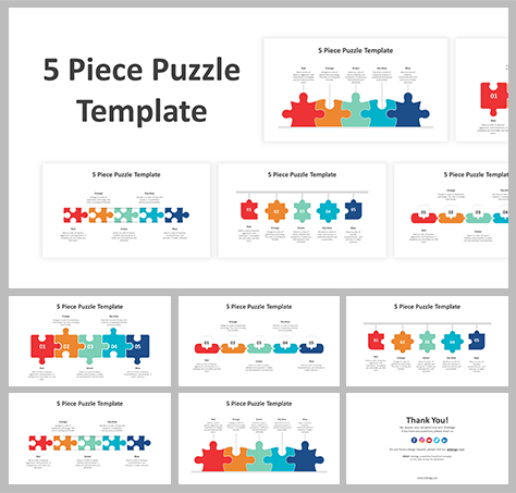 5 Piece Puzzle Presentation And Google Slides Templates