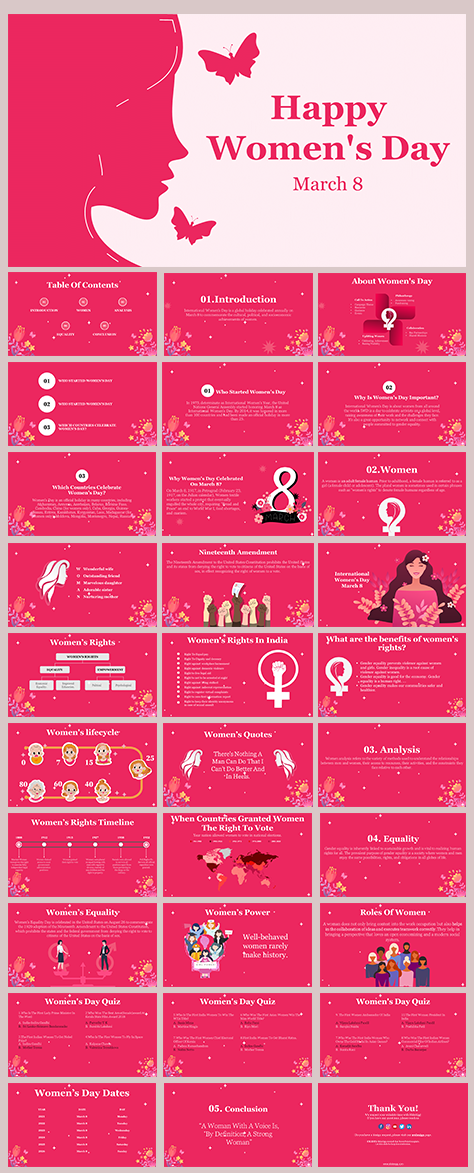 Happy Womens Day PowerPoint and Google Slides Templates