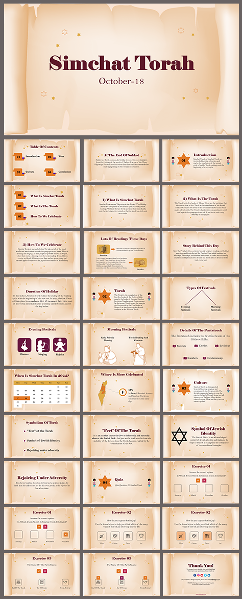 Simchat Torah PowerPoint and Google Slides Templates