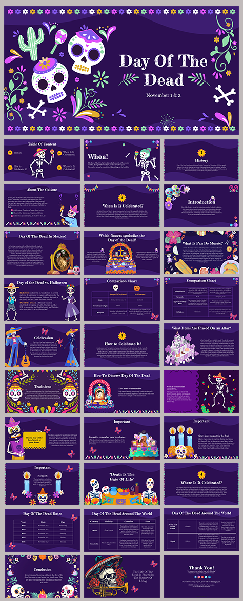 Get Now! Day Of The Dead Template And Google Slides Themes