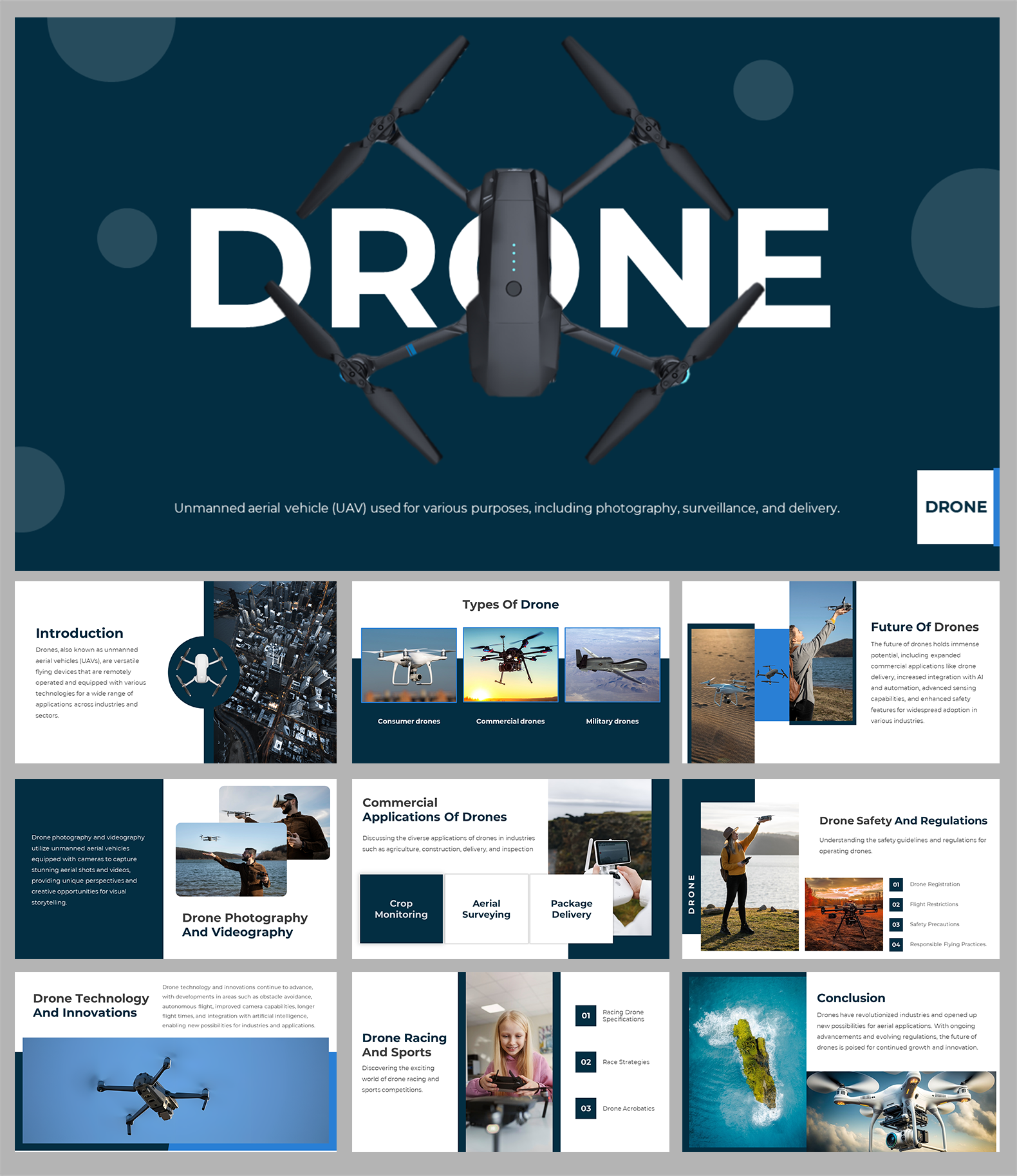 Drone PowerPoint Presentation and Google Slides Templates