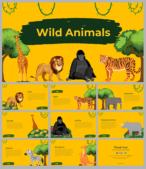Wild Animals Powerpoint Template Youtube