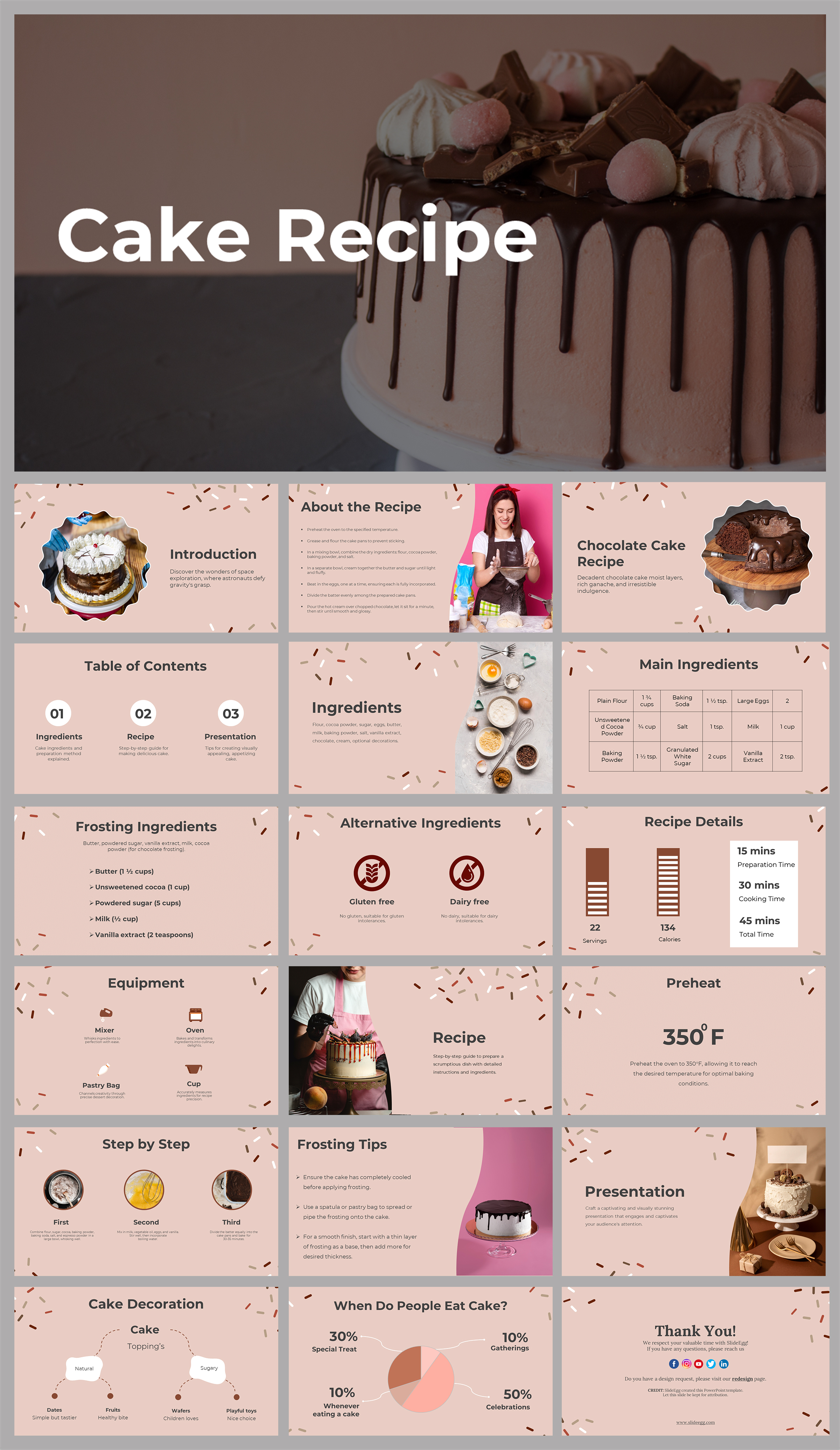 Cake Recipe PowerPoint Presentation And Google Slides Themes