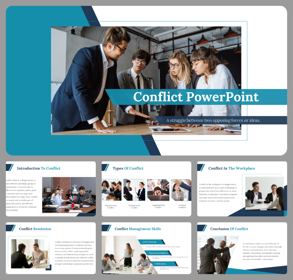 Get this Conflict PowerPoint and Google Slides Themes