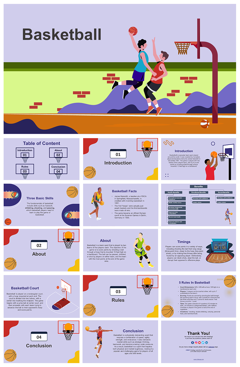 Basketball Theme Presentation and Google Slides Templates