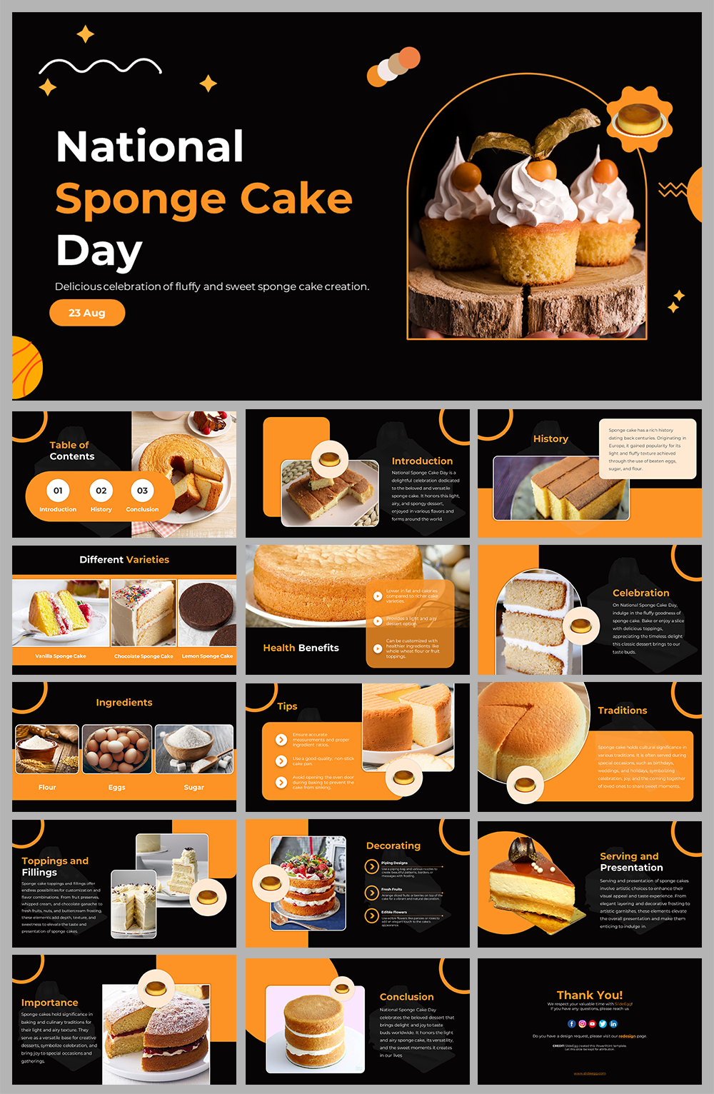 National Sponge Cake Day PPT And Google Slides Templates