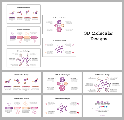 Get Our 3D Molecular Designs PowerPoint And Google Slides