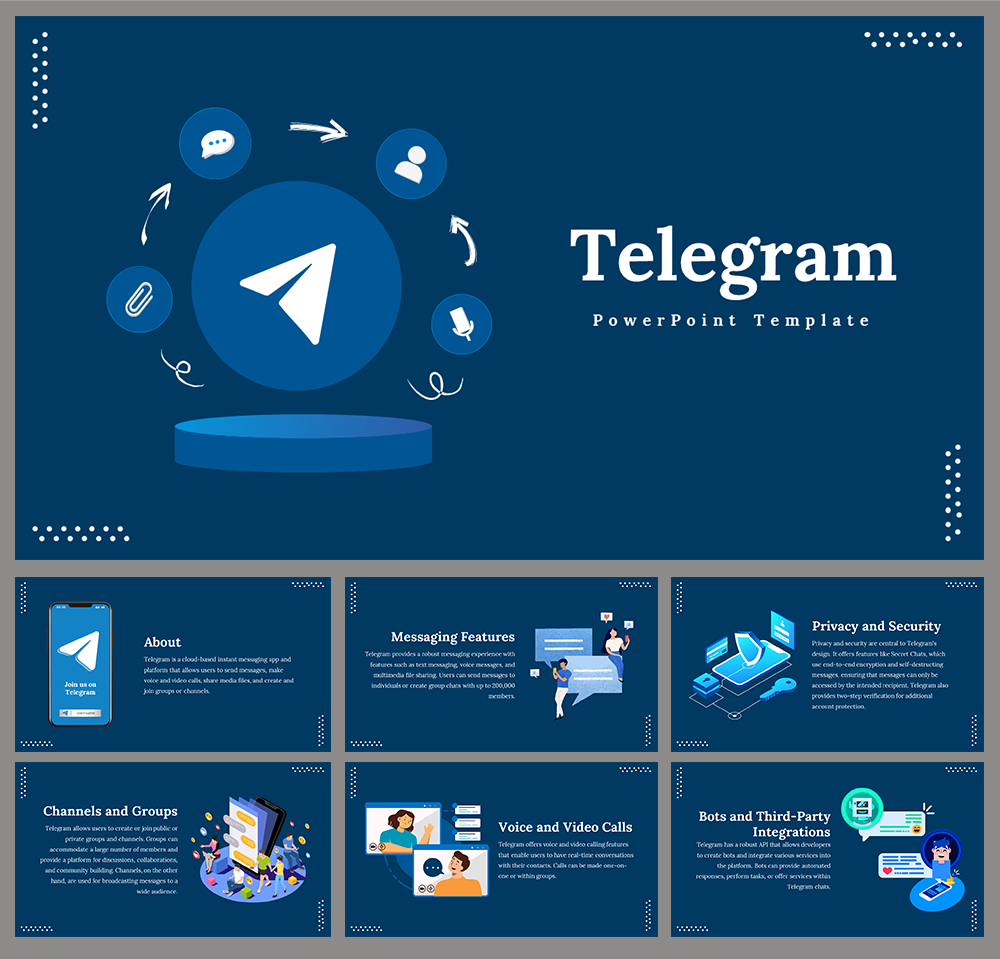 Download Telegram PowerPoint and Google Slides Templates