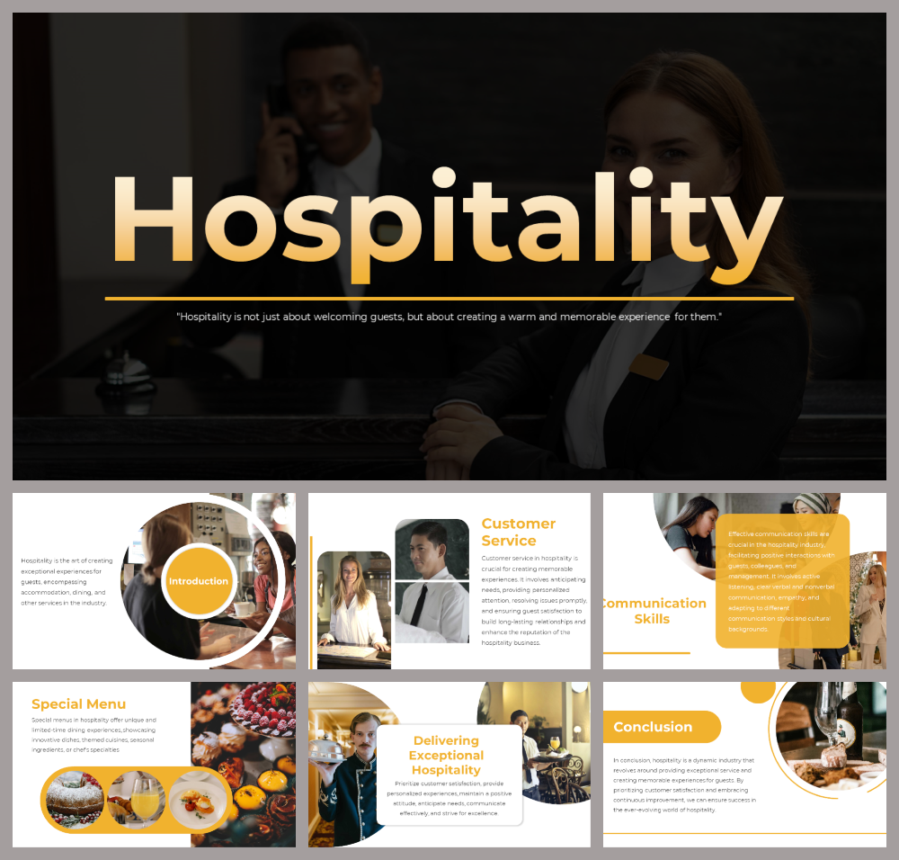 Hospitality PPT Presentation And Google Slides Themes