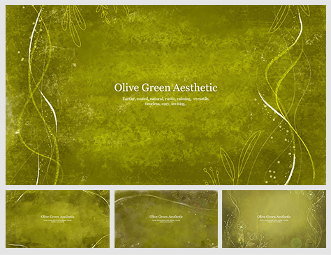 Get Olive Green Aesthetic Google Slides and PowerPoint