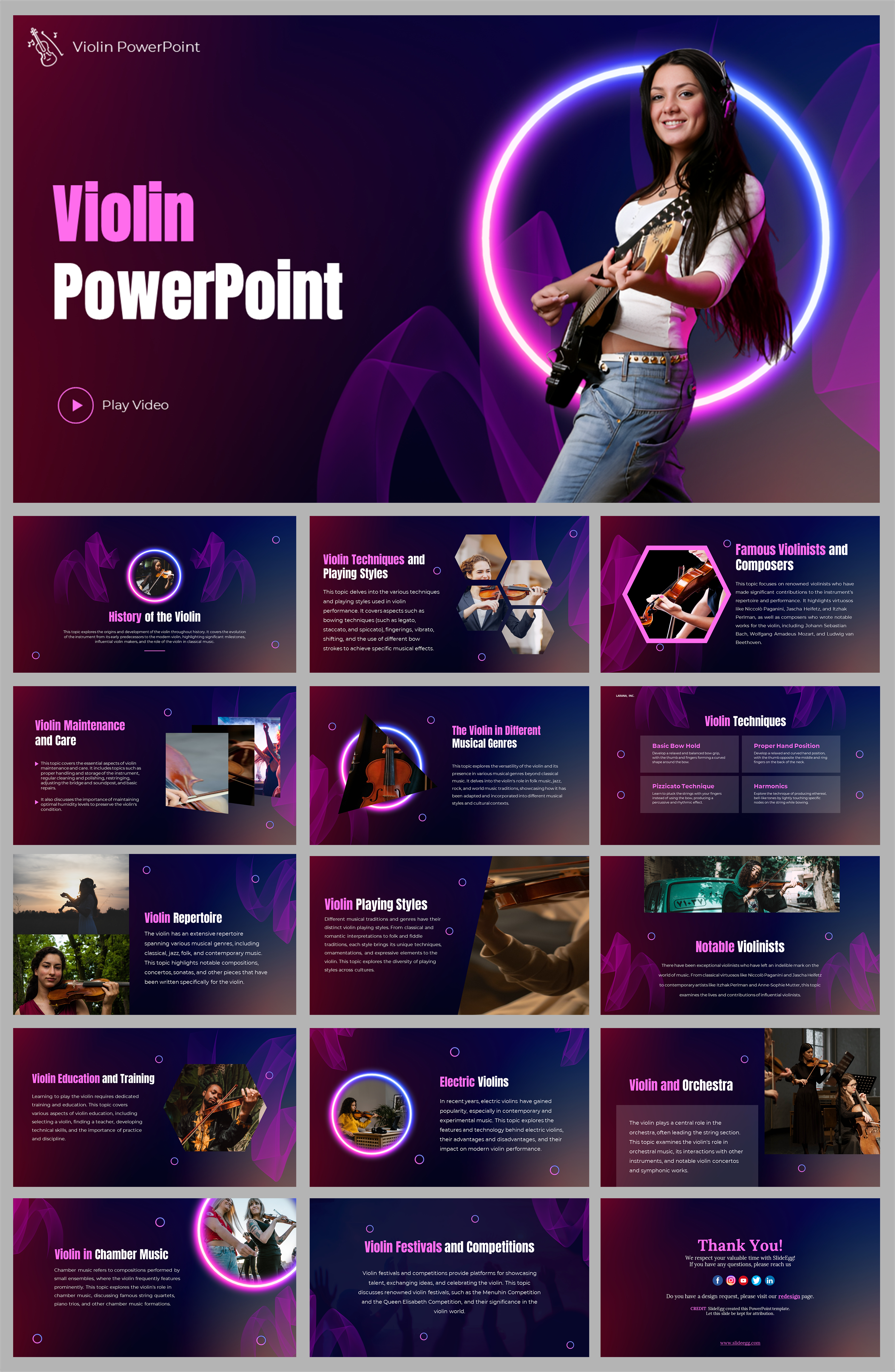 Get Now! Violin PowerPoint And Google Slides Templates