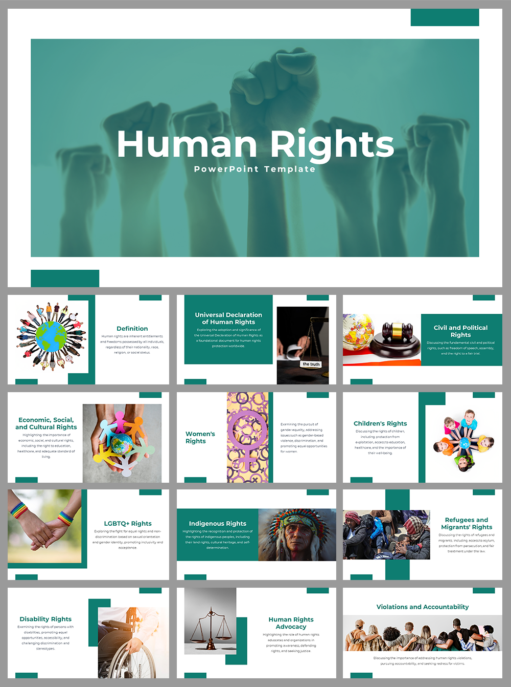 Human Rights PowerPoint and Google Slides Templates
