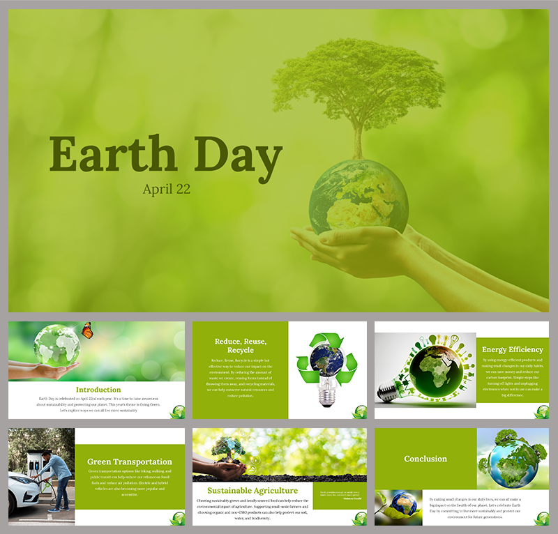 Buy Now Earth Day PowerPoint and Google Slides Templates