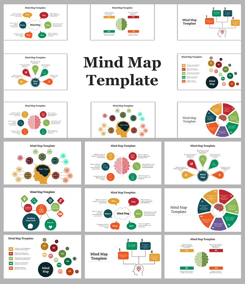 Beautiful Mind Map Presentation and Google Slides Templates