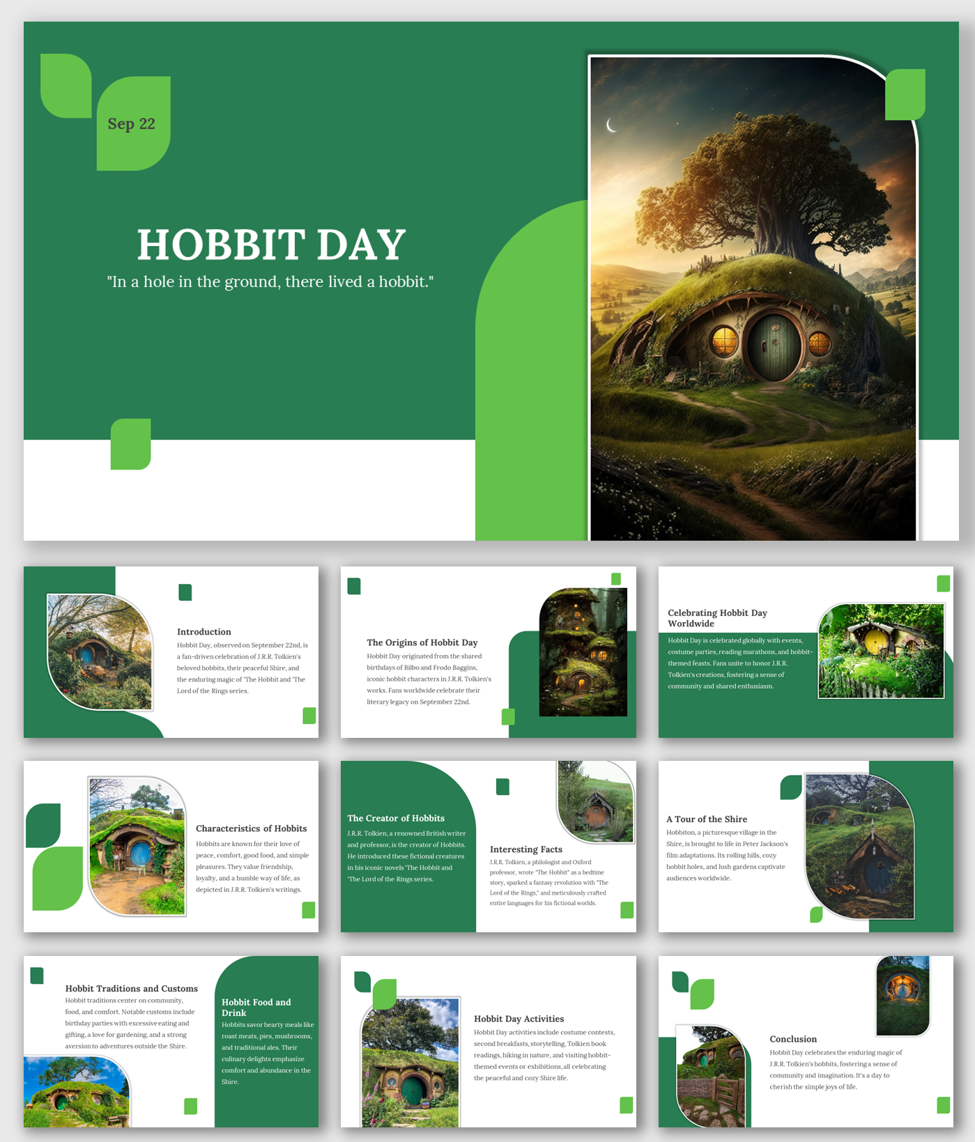 Download The Hobbit Day PowerPoint And Google Slides Themes