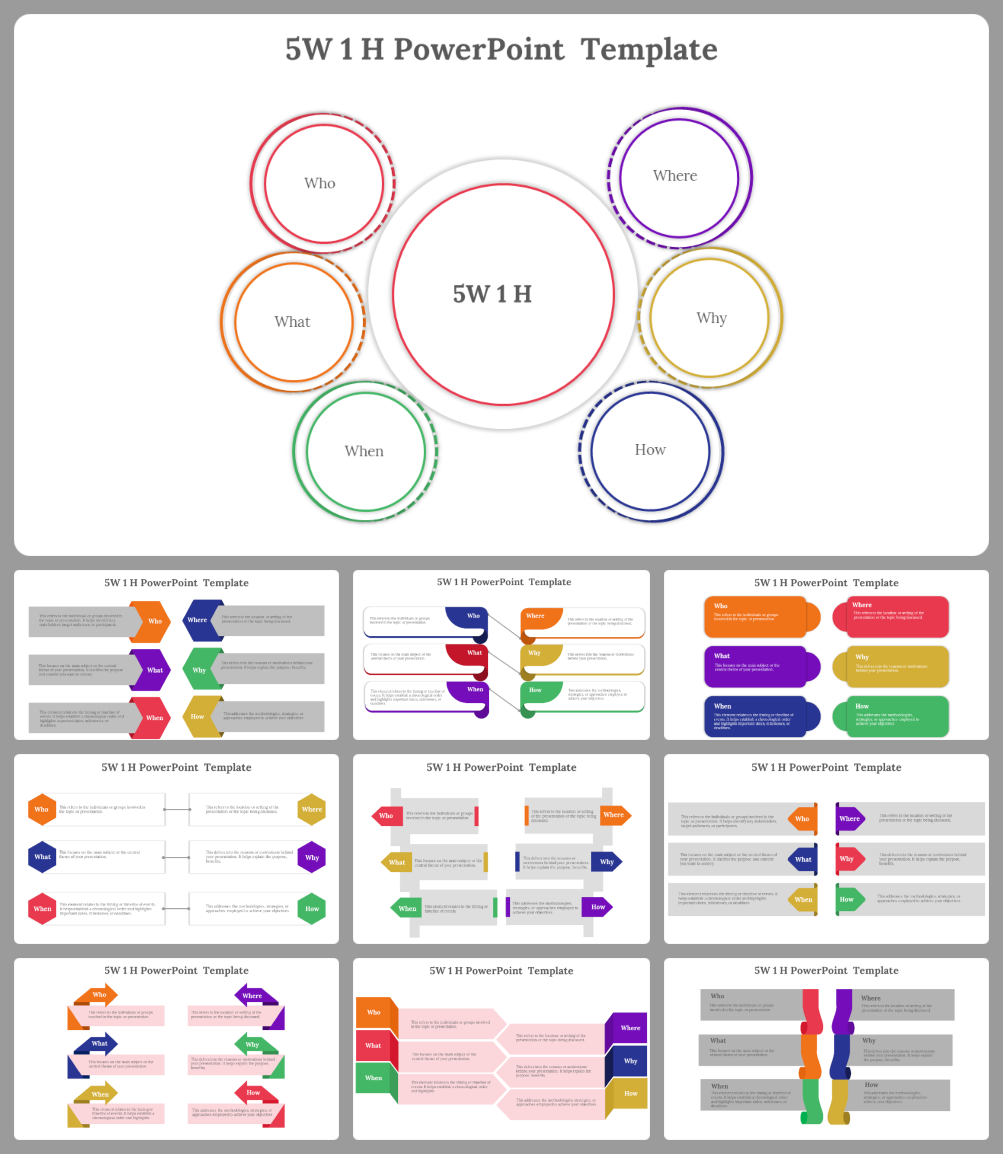 Get this 5W1H PPT Presentation And Google Slides Templates
