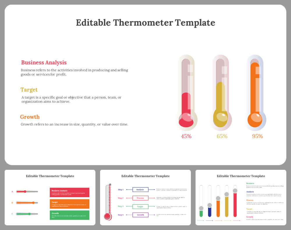 Editable Thermometer PowerPoint And Google Slides Themes