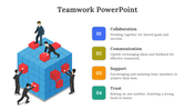 Abstract Design Horizontal Teamwork PowerPoint Template Free Slide