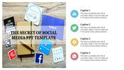 4 Noded Social Media PowerPoint Template and Google Slides