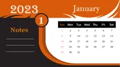 2023 Monthly Calendar Google Slides and PowerPoint Templates