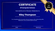 Computer Science Certificate PowerPoint Presentation