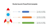 Multicolor Rocket Launched PowerPoint Template Designs