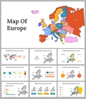 Get Editable Map Of Europe PowerPoint Presentation Slide
