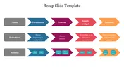 Customized Recap Slide Template Diagram-Chevron Model