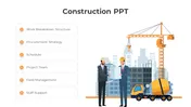 Bar Chart In Construction Management PPT Template