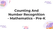 Counting And Number Recognition Mathematics Pre K PPT