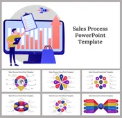 Creative PowerPoint Process Flow Template-Bulb Design