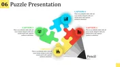 Unique Puzzle in PowerPoint Template for Presentations