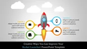 Multicolor Rocket Launched PowerPoint Template Designs