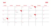 Editable PowerPoint Monthly Calendar Template - Multicolor