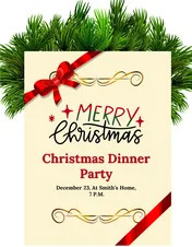 Christmas Dinner Party Invitations Google Slides Themes
