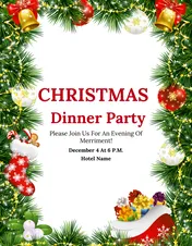 Christmas Dinner Party Invitations Google Slides Themes