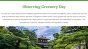 Shop Now! Amazing Greenery Day PowerPoint Template
