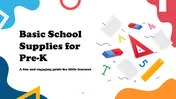 Basic School Supplies For Pre K PPT And Canva Template