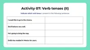Verb Activities PowerPoint Presentation And Google Slides