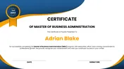 Easy To Editable MBA Certificate PowerPoint Presentation