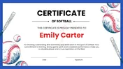 Softball Certificates Presentation And Google Slides