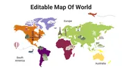 Editable Map of World PowerPoint and Google Slides Templates