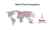 Instant Download Map Of Paris Infographics PowerPoint