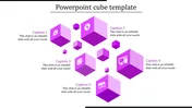Multi-Color 4 Blocker Template PowerPoint Slide - 3D Cubes