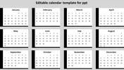 PowerPoint Weekly Calendar Template PPT For Presentation