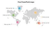 Blank World Map Continents PowerPoint and Google Slides